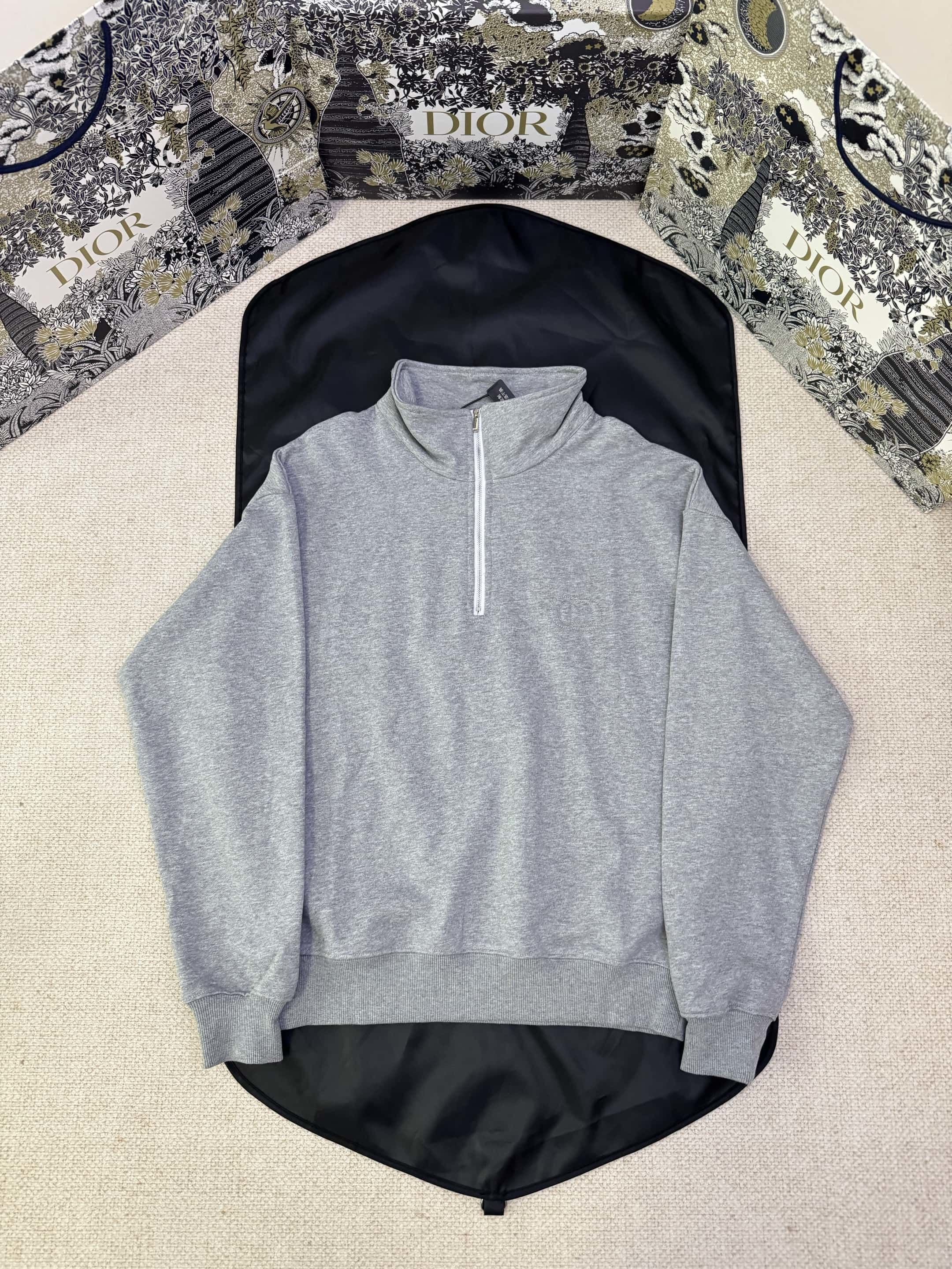 DIOR CD ICON HALF ZIP SWEATSHIRT – BLACKJASON7