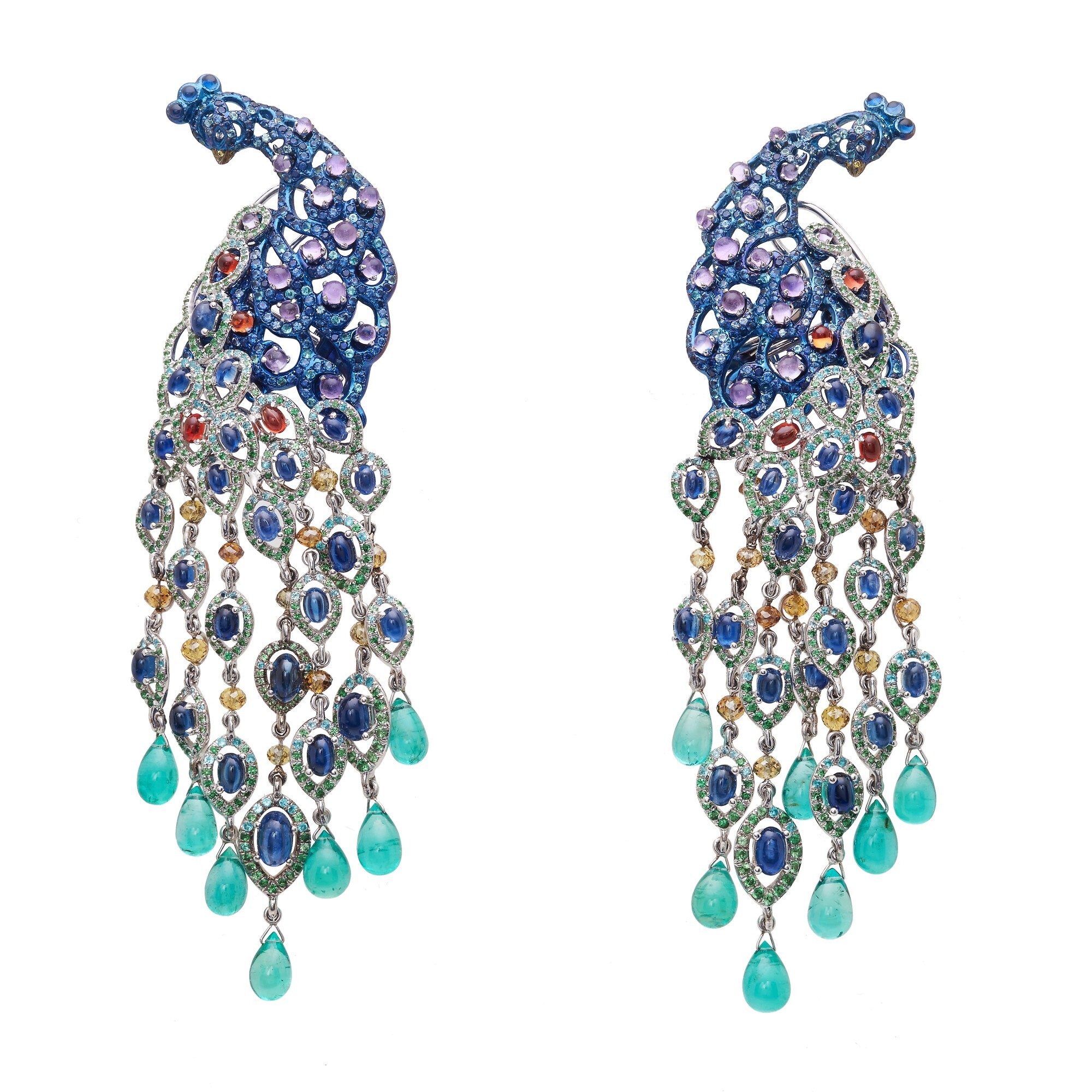 Chopard 萧邦 Animal World Peacock 耳坠 | iDaily Jewelry · 每日珠宝杂志