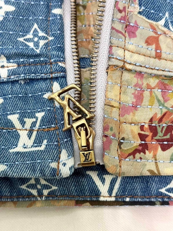 lv louis vuitton monogram floral patchwork denim jacket [lvc0275_01 ...