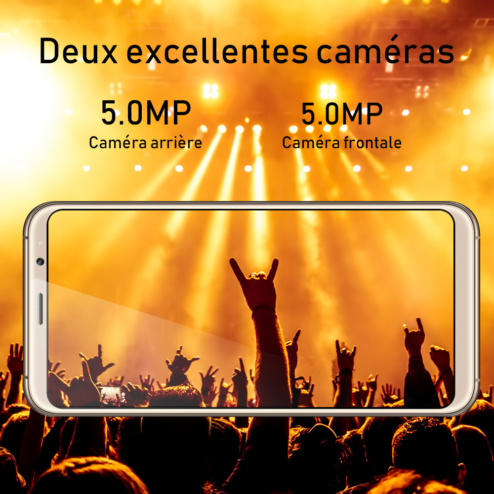 Telephone Portable Grand Ecran Or S8+ 16Go HD 18：9 (Double SIM-Quad ...